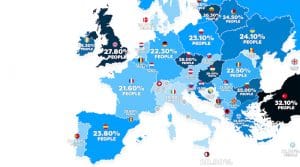 Obesity rates in America versus Europe, two maps reveal all