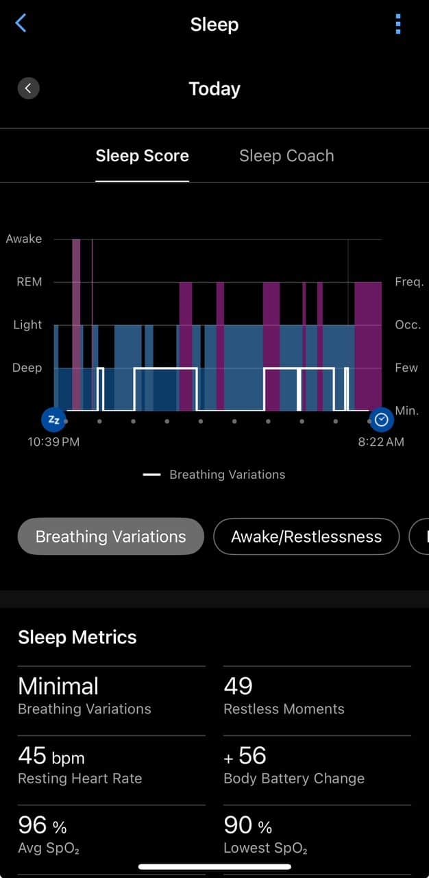 Garmin's Breathing Variations feature is a step toward sleep apnea detection