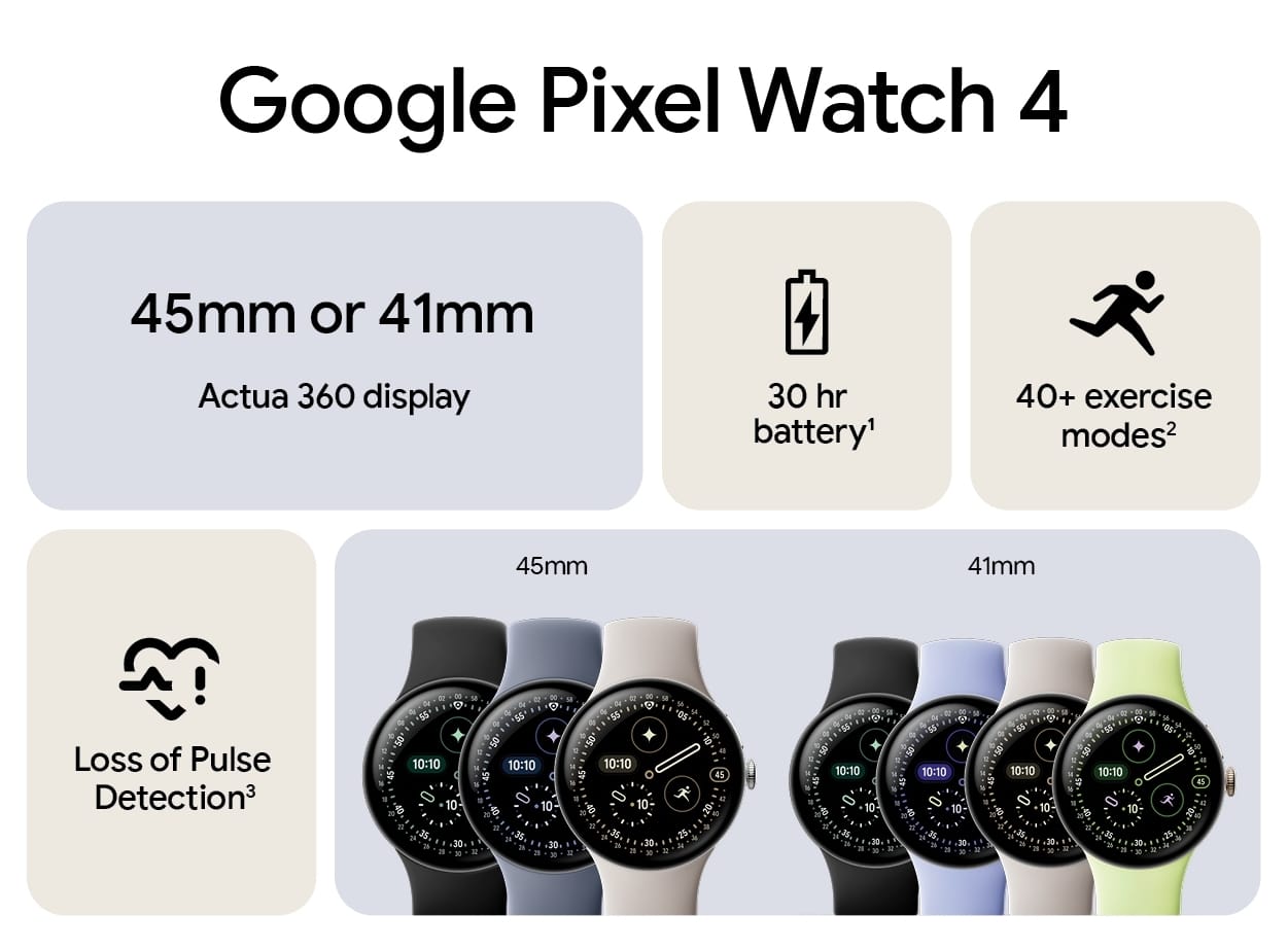 Google Pixel Watch 4 vs 3: Tech specs compared