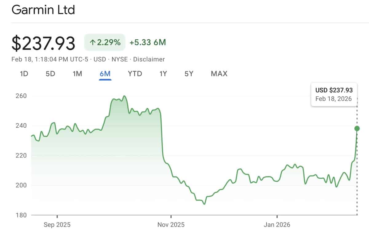 Garmin stock rallies nearly 30 percent after November low