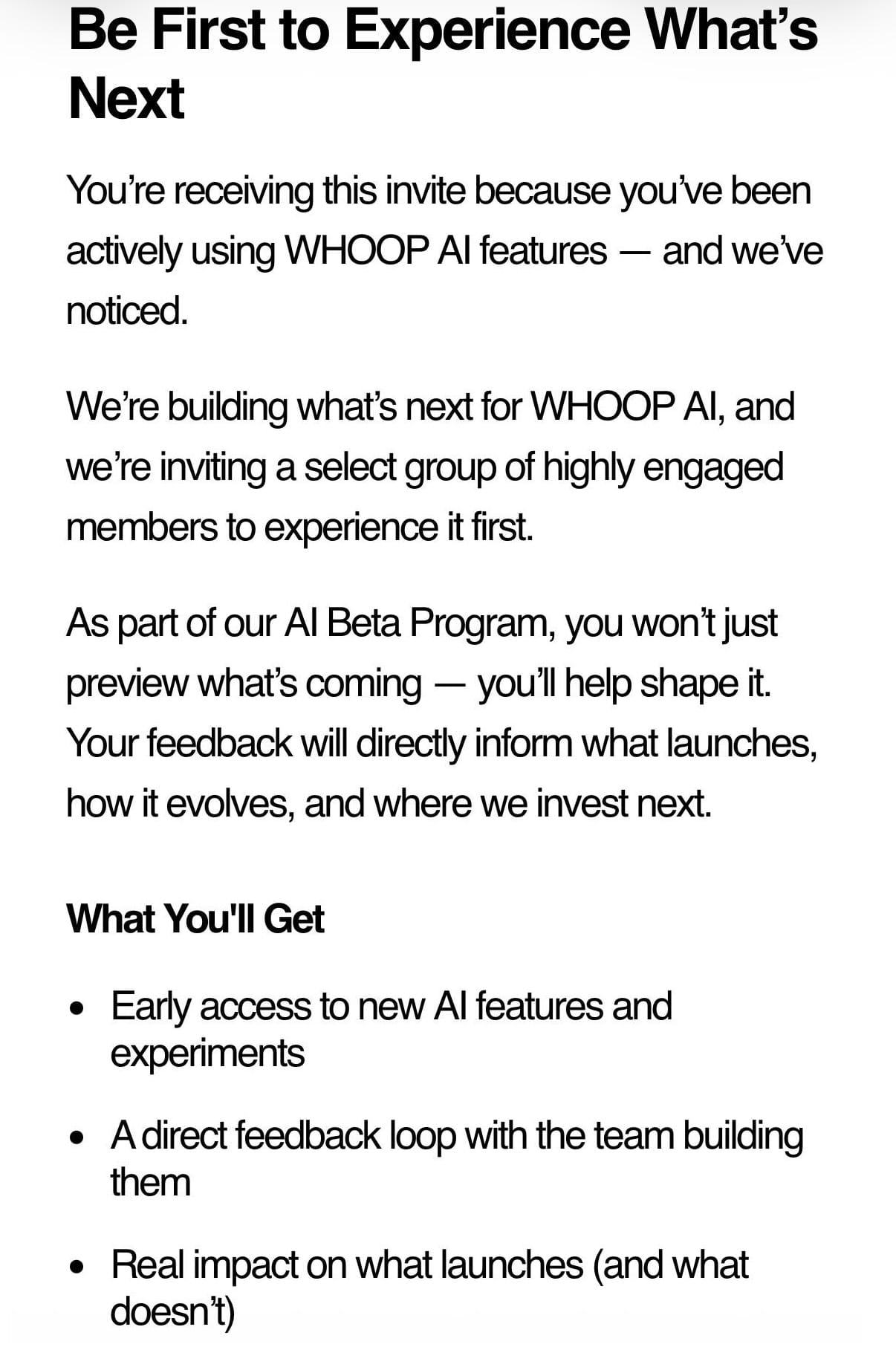 Whoop expands AI with beta invites and smarter strength training